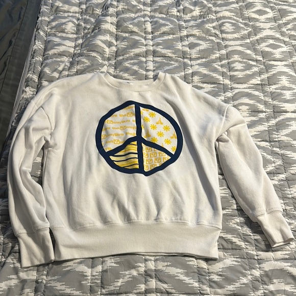 Disney | Sweaters | Disney White And Yellow Crew Neck Sweater With ...